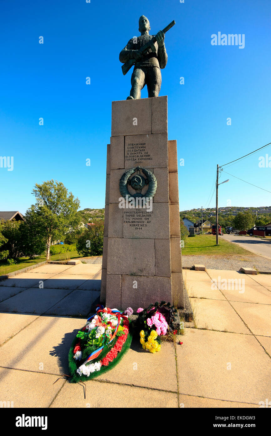 The Russian Monument, a memorial to the Red Army who liberated Kirkenes ...