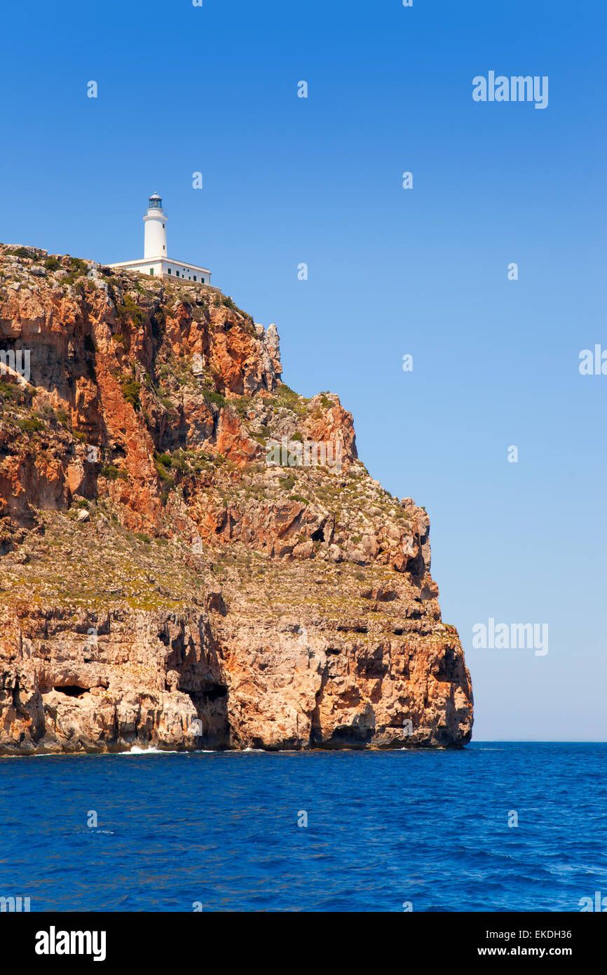 Formentera Faro de la Mola lighthouse sea view Stock Photo - Alamy