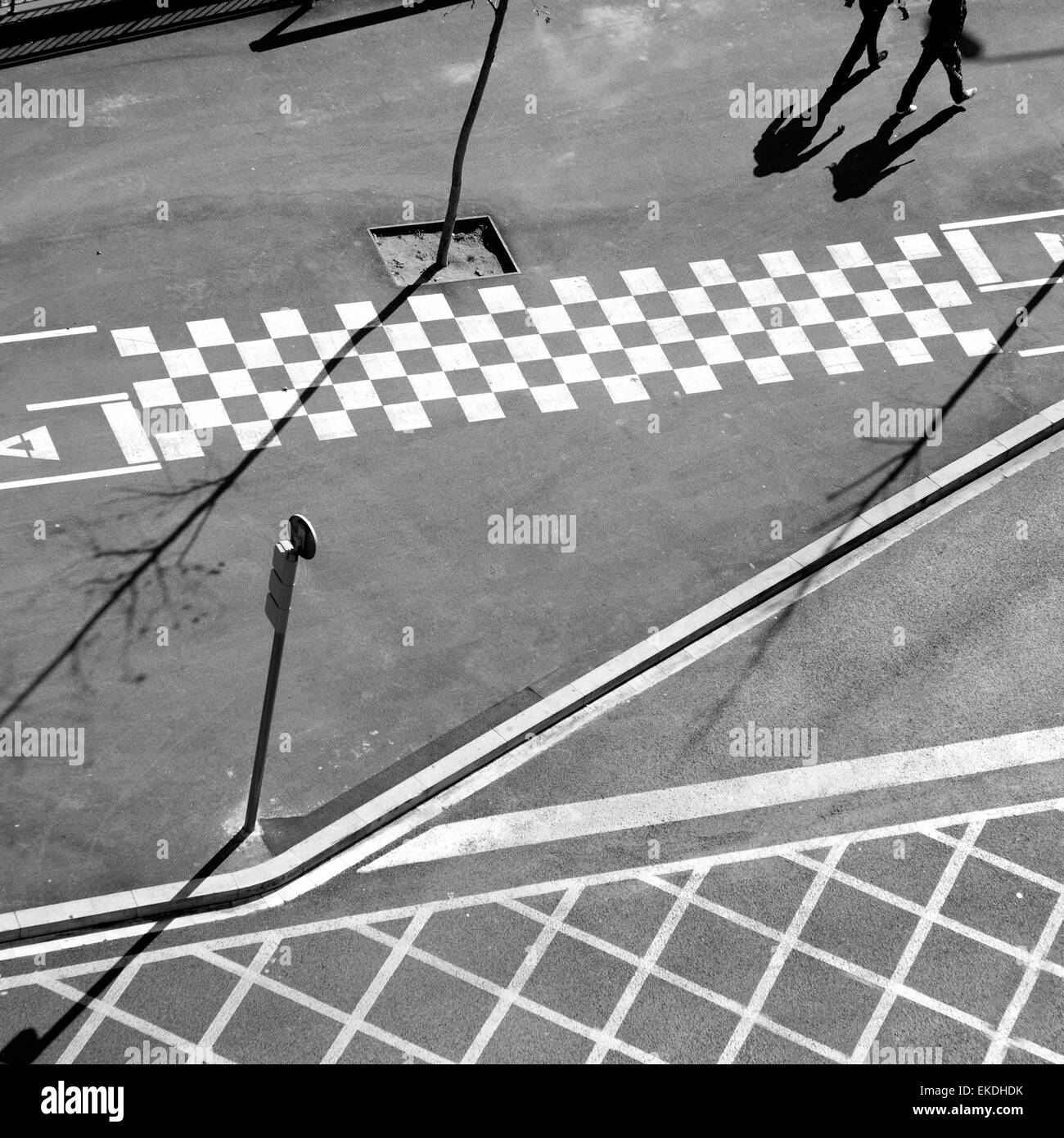 City asphalt lines and shadow aerial view Stock Photo - Alamy