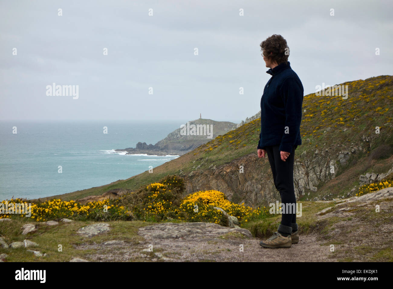 South West coast path Cornish coastal path footpath Gribba point ...