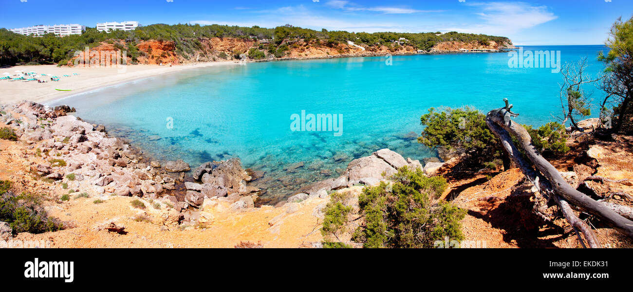 Cala Llenya in Ibiza with turquoise water in Balearic Stock Photo - Alamy