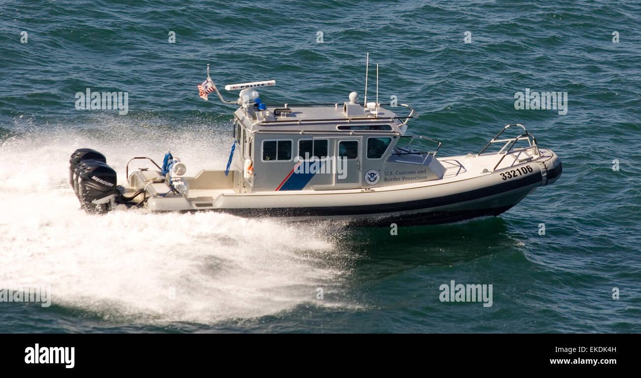 A U.S. Customs and Border Protection Safe Boat Marine Unit conducts a ...