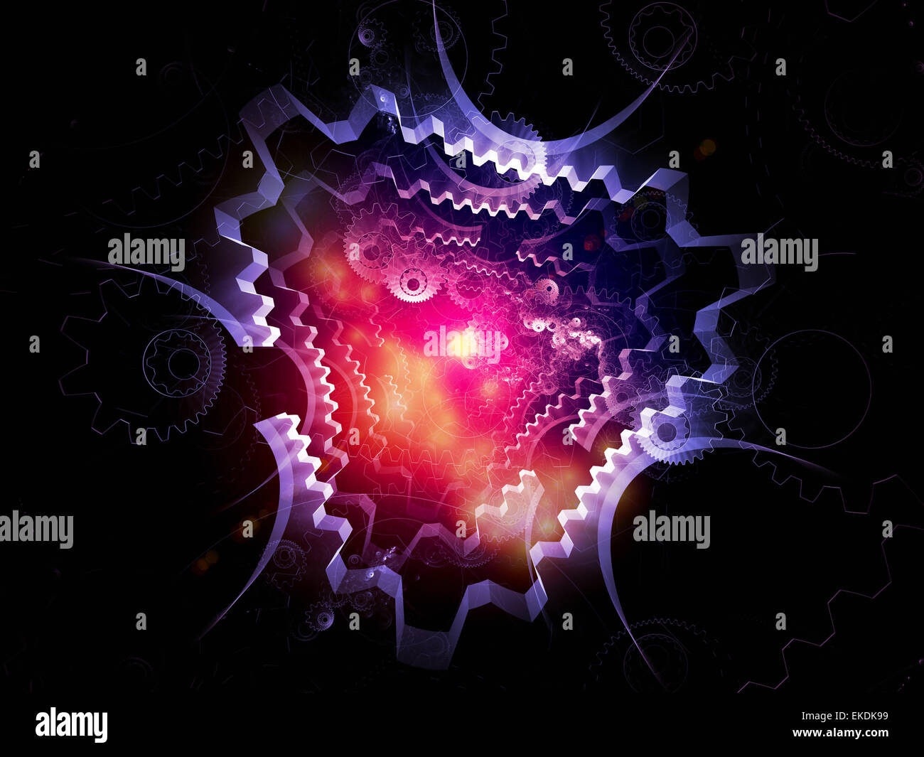 Interaction of gears Stock Photo - Alamy