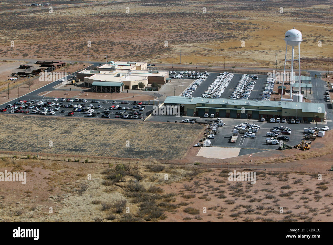 Aerial view of the U.S. Border Patrol Station in Arizona, showing ...