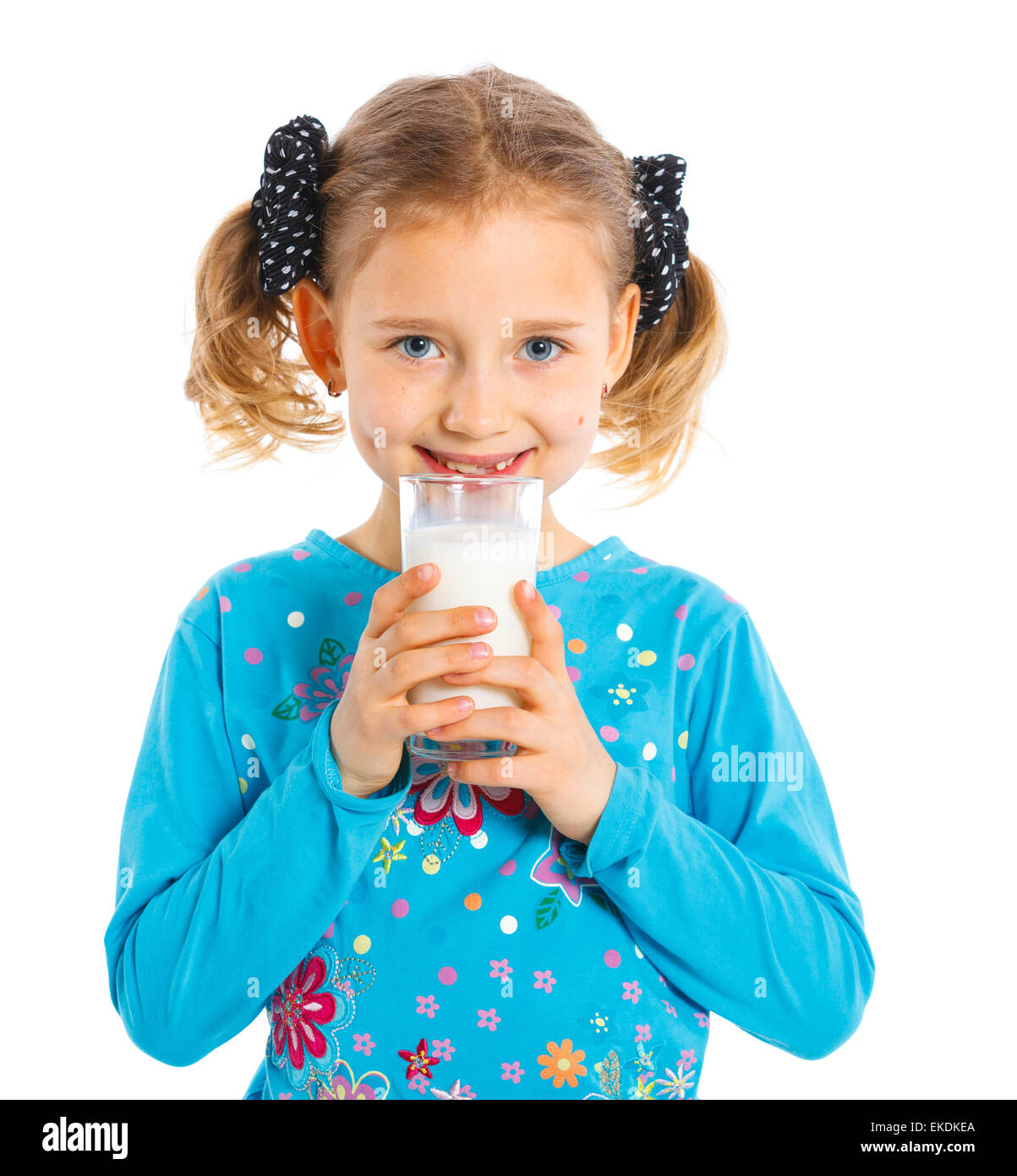 Girl with milk Stock Photo - Alamy