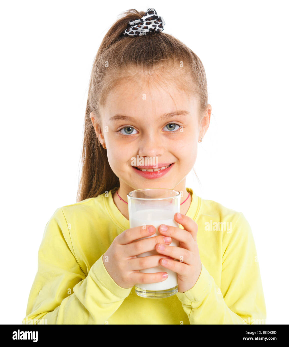 Girl with milk Stock Photo - Alamy