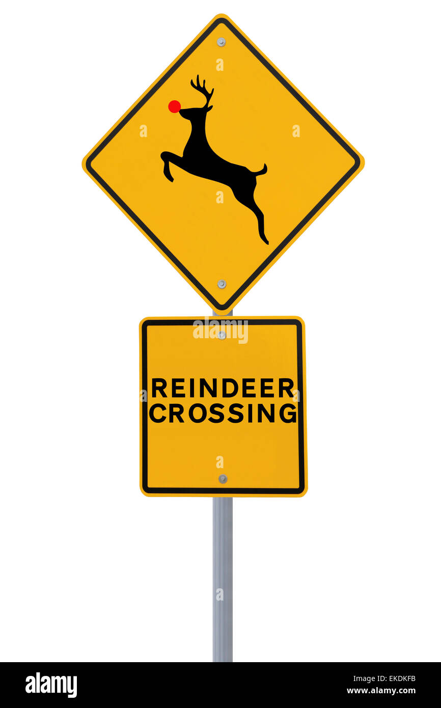 Reindeer crossing sign hi-res stock photography and images - Alamy
