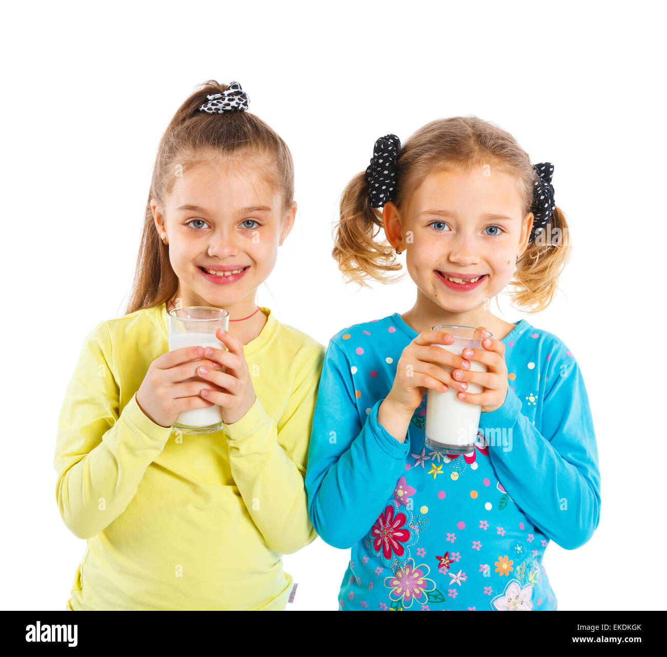 Two girl with milk Stock Photo - Alamy