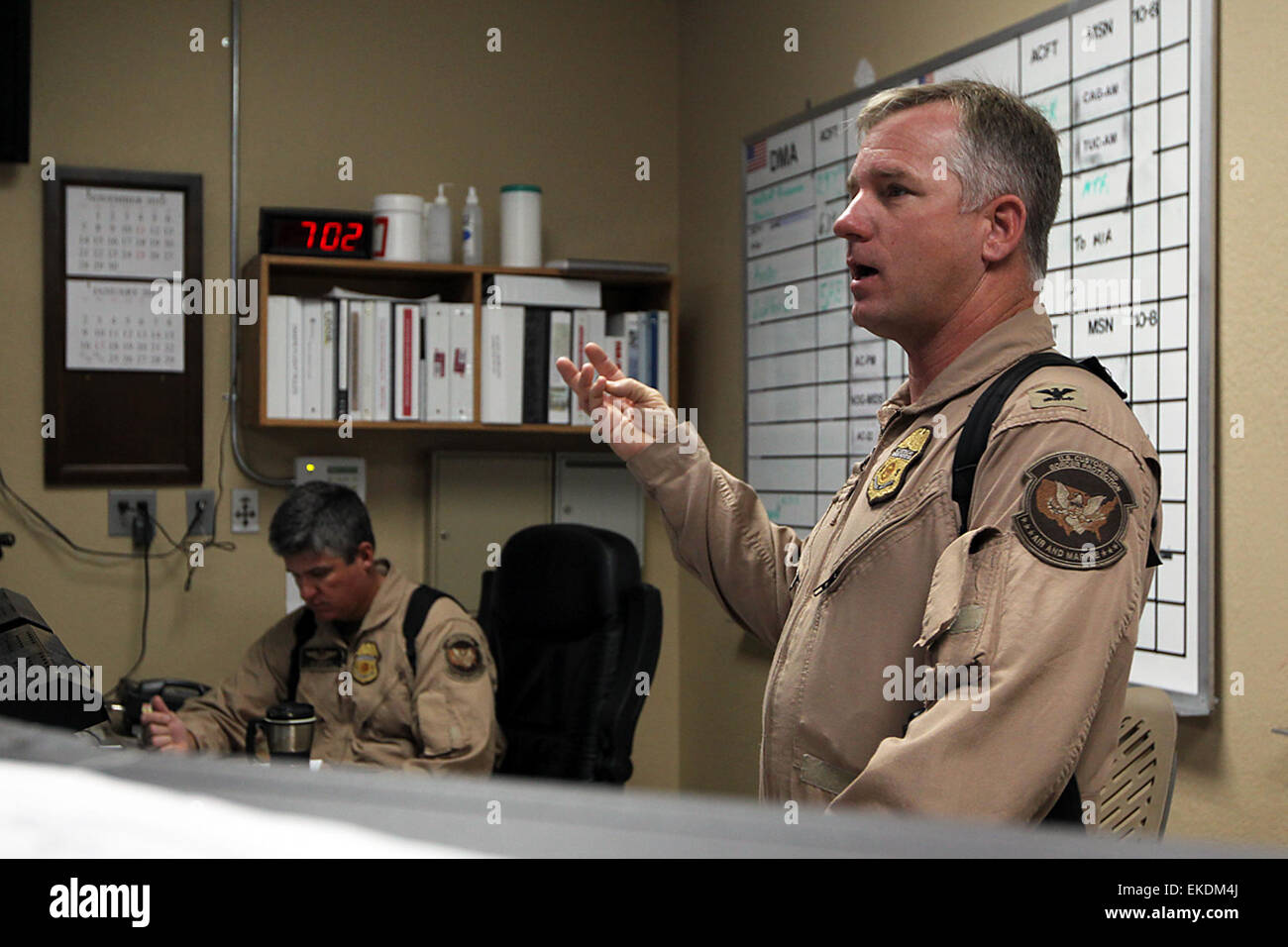 At the Tucson Office of Air and Marine, CBP conducts a morning muster ...