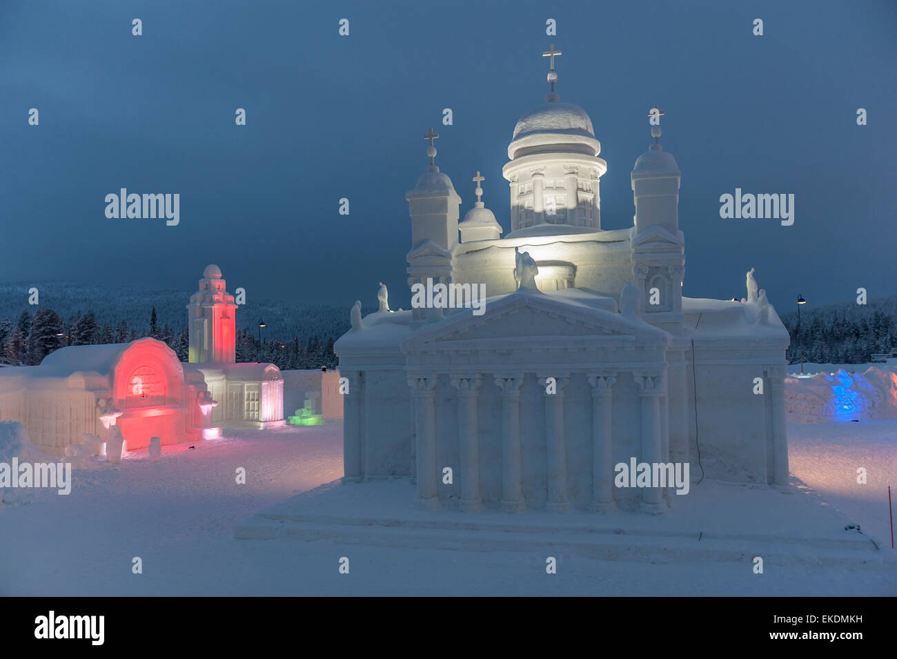 The ICIUM Wonderworld of Ice sculpture park, Levi, Finland Stock Photo ...