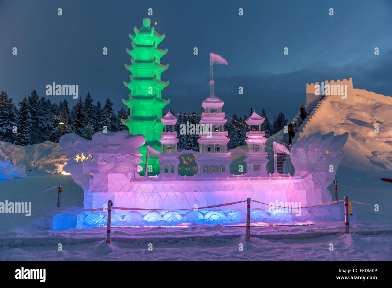 The ICIUM Wonderworld of Ice sculpture park, Levi, Finland Stock Photo ...