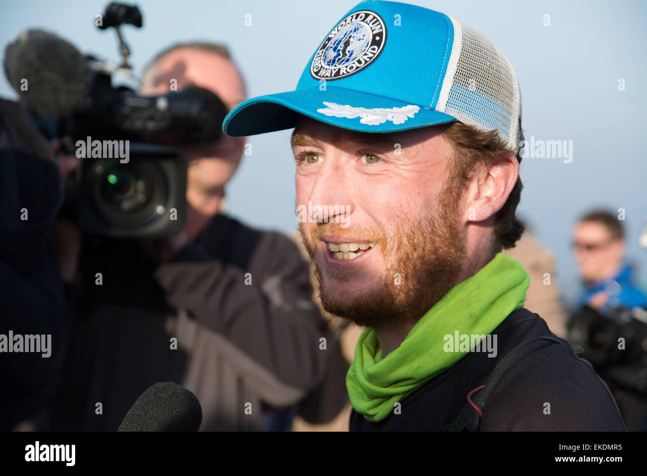 Dartmoor, Devon, UK. 9th April 2015. British Ultramarathon runner Kevin ...