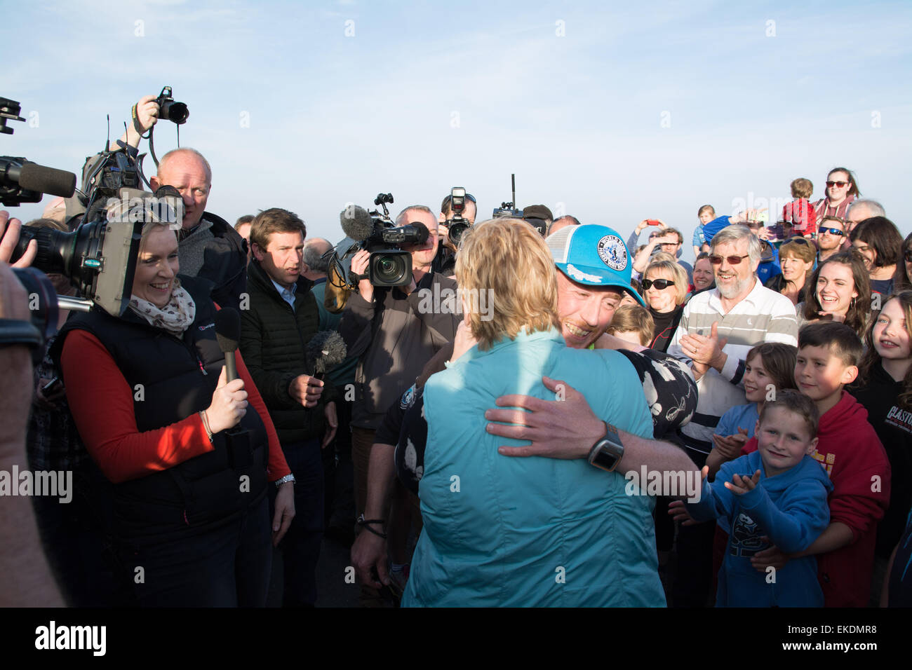 Dartmoor, Devon, UK. 9th April 2015. British Ultramarathon runner Kevin ...