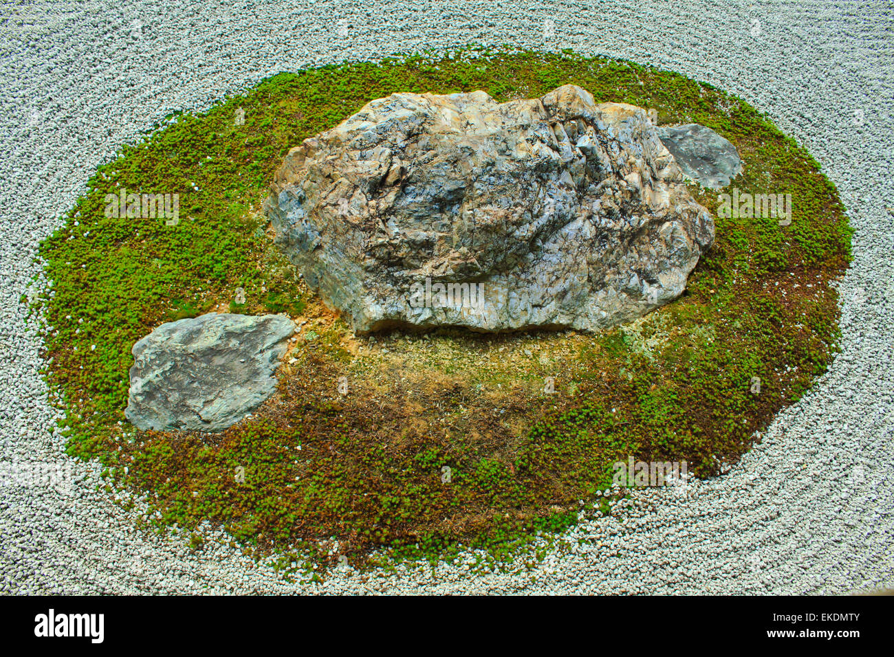 Zen Rock Garden at Ryoan-ji temple in Kyoto, Japan Stock Photo - Alamy
