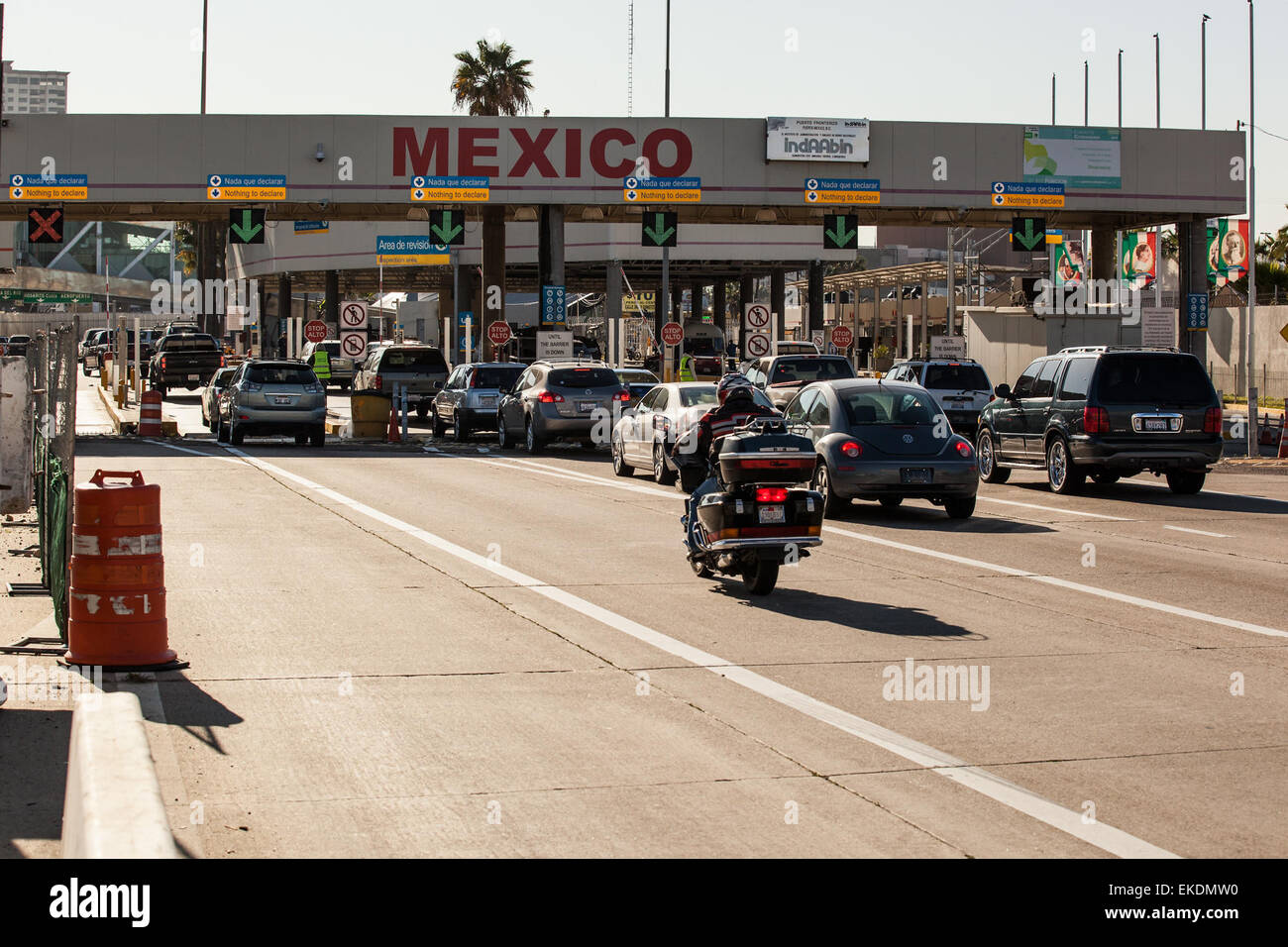 This photo captures the busy border crossing at San Ysidro, California ...