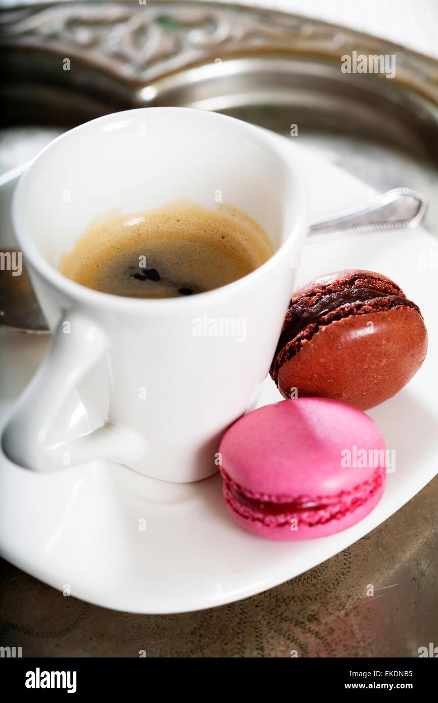 Espresso and macaroons Stock Photo - Alamy
