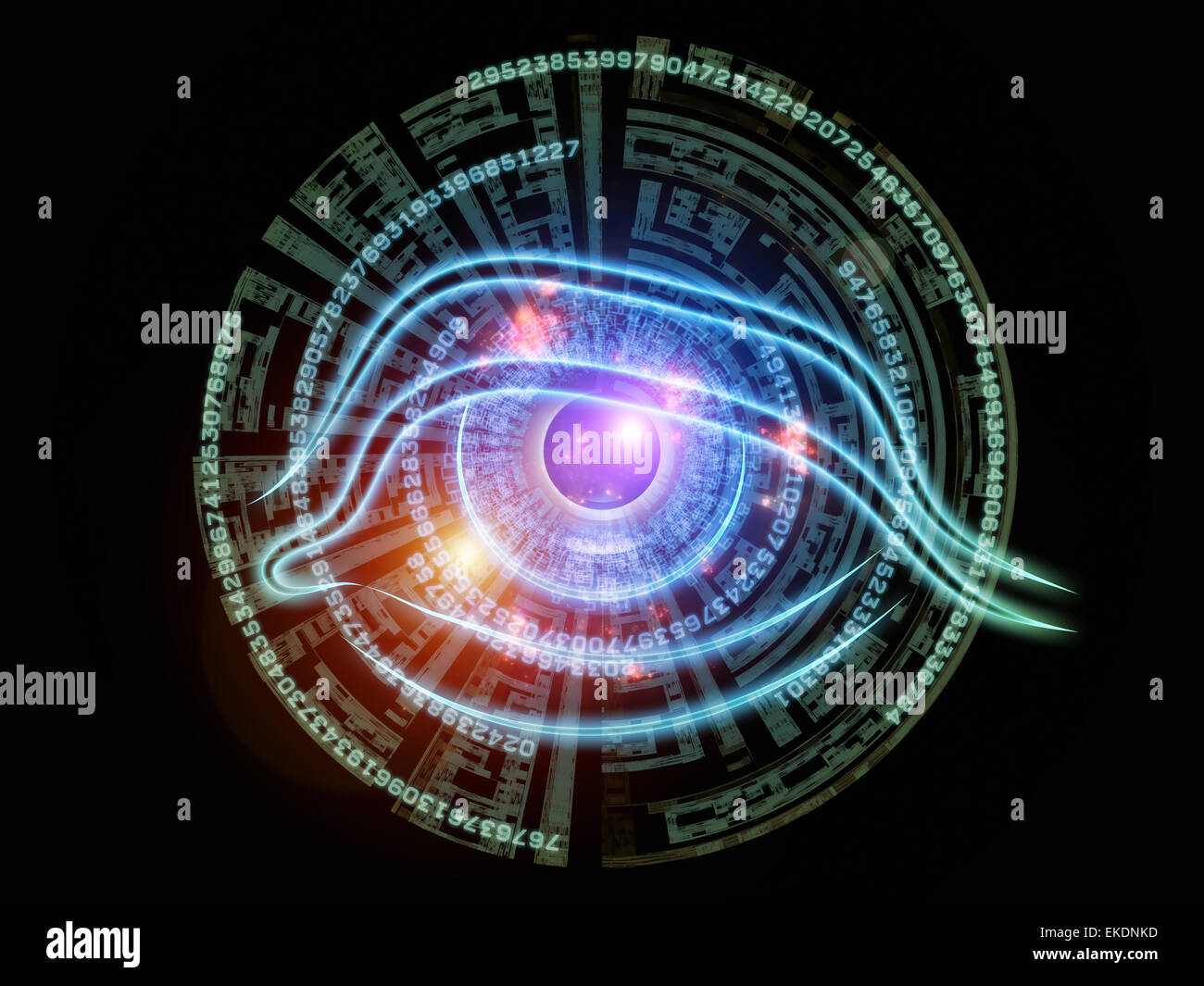 Eye of numbers Stock Photo - Alamy