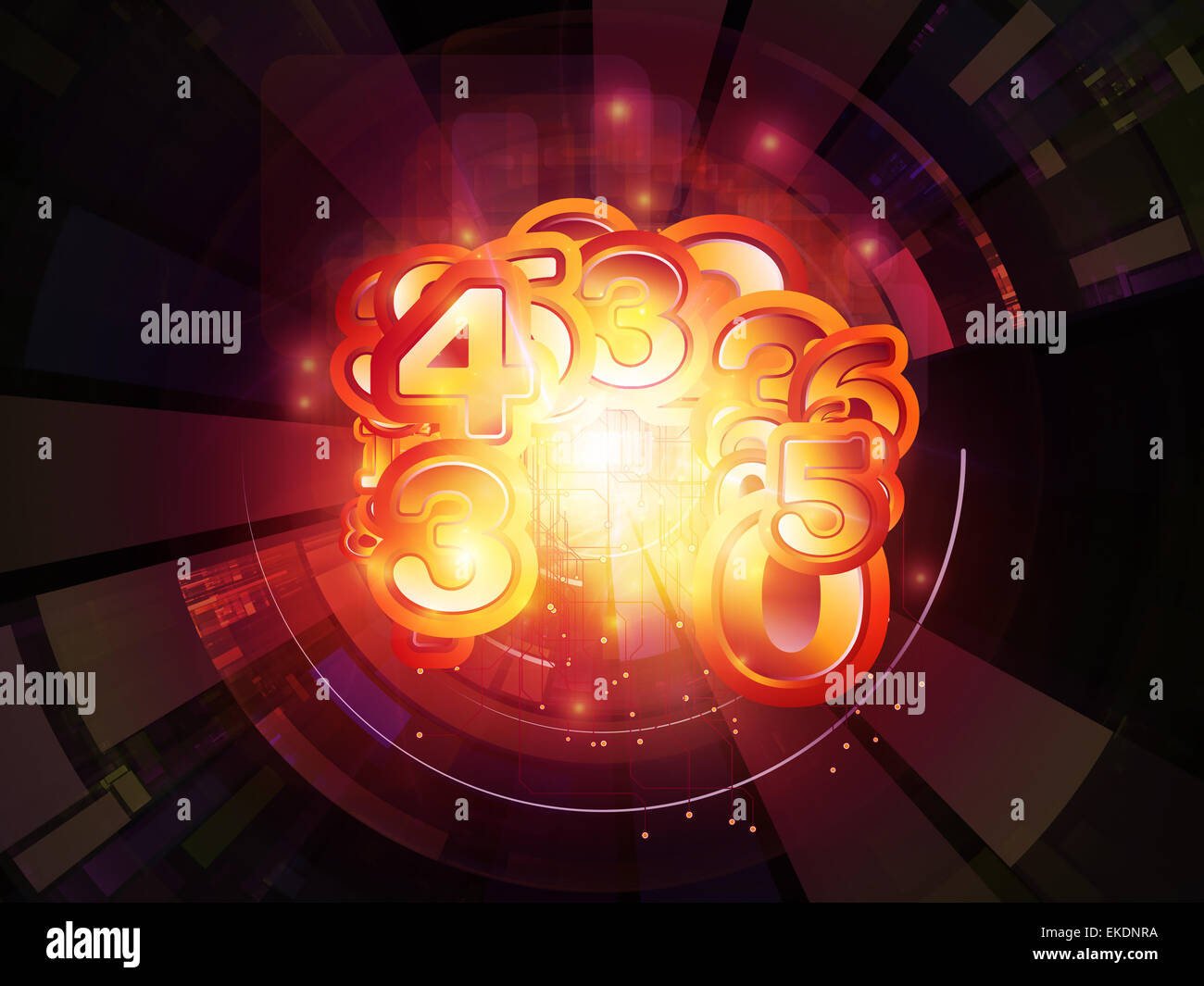 Lights of Numbers Stock Photo - Alamy
