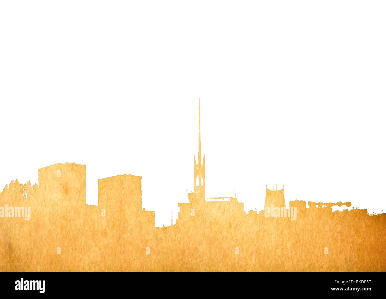 Grunge image of isolated cityscape from old paper Stock Photo - Alamy