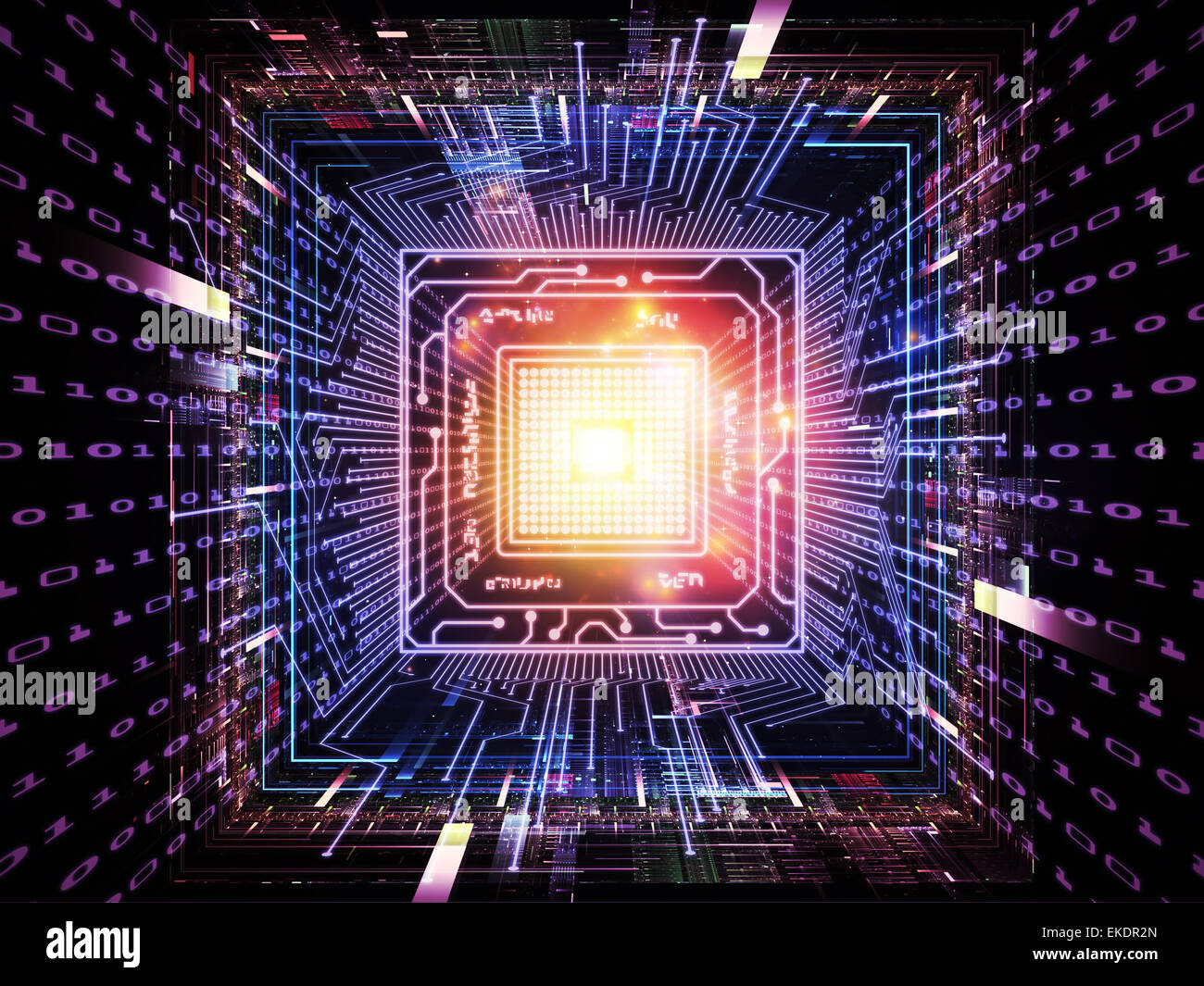 Digital Life of CPU Stock Photo - Alamy