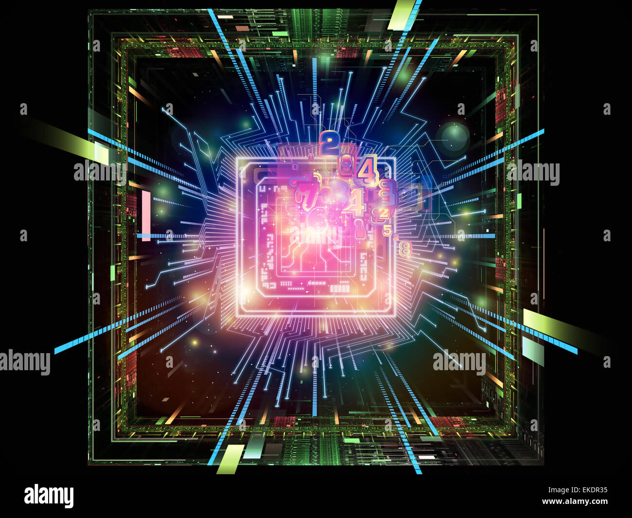 Digital Life of CPU Stock Photo - Alamy