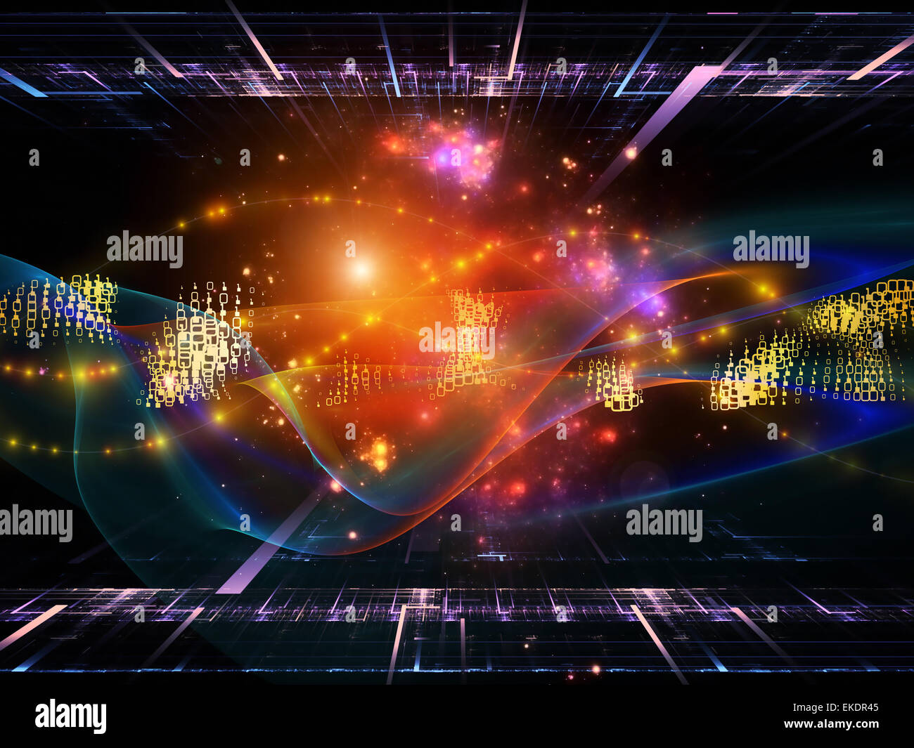 Visualization of Digital Sine Wave Stock Photo - Alamy