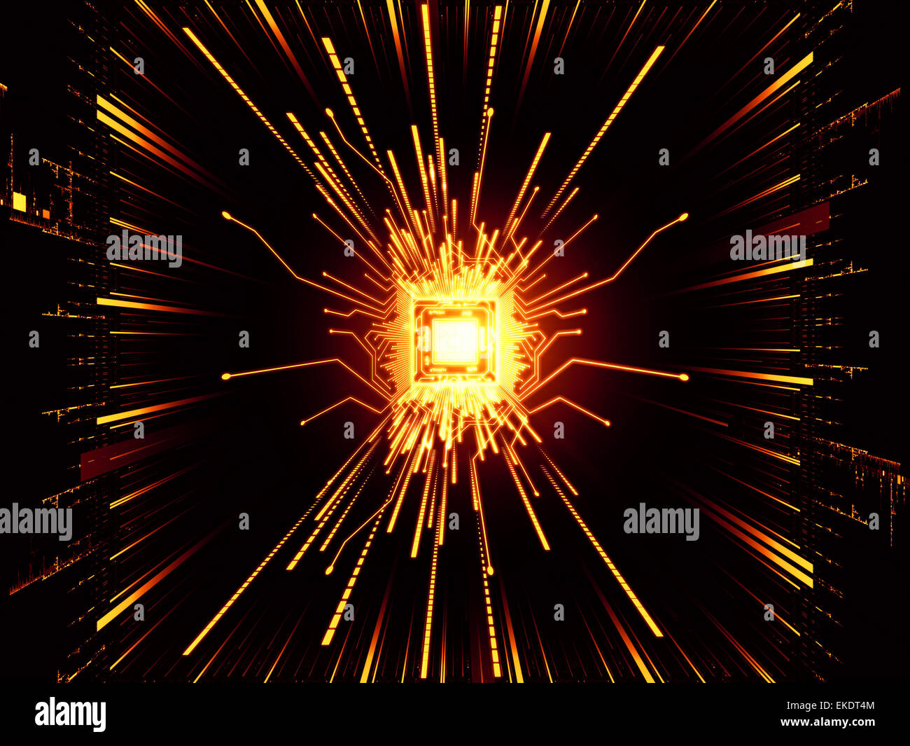 Visualization of digital CPU Stock Photo - Alamy