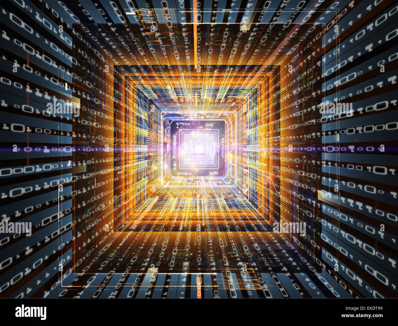 Visualization of digital CPU Stock Photo - Alamy