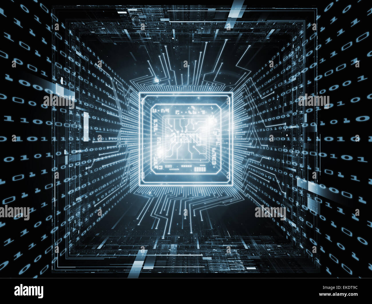 Visualization of digital CPU Stock Photo - Alamy