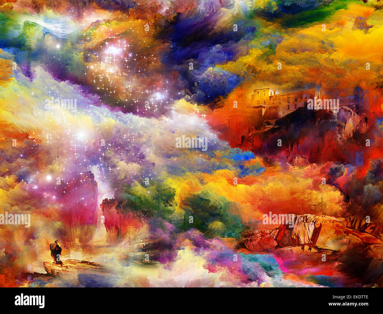 Colorful Dream Landcape Stock Photo - Alamy