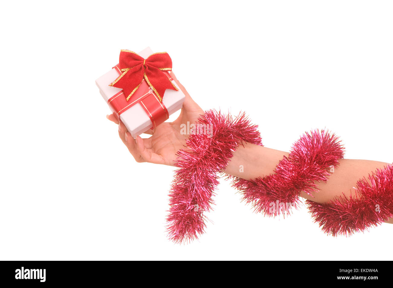 Female hand red bow Cut Out Stock Images & Pictures - Alamy