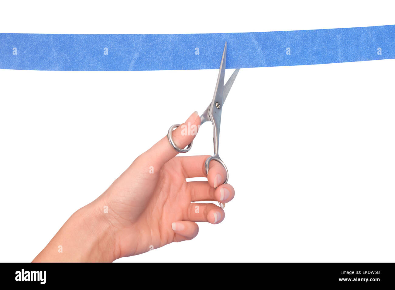 Woman cutting ribbon Cut Out Stock Images & Pictures - Alamy