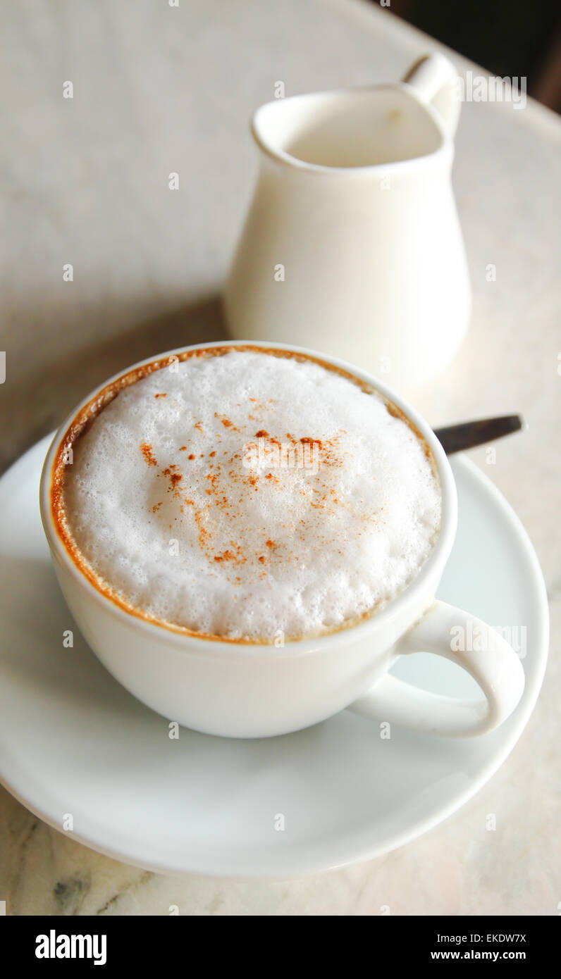 Coffee Latte or Cappuccino with milk Stock Photo - Alamy