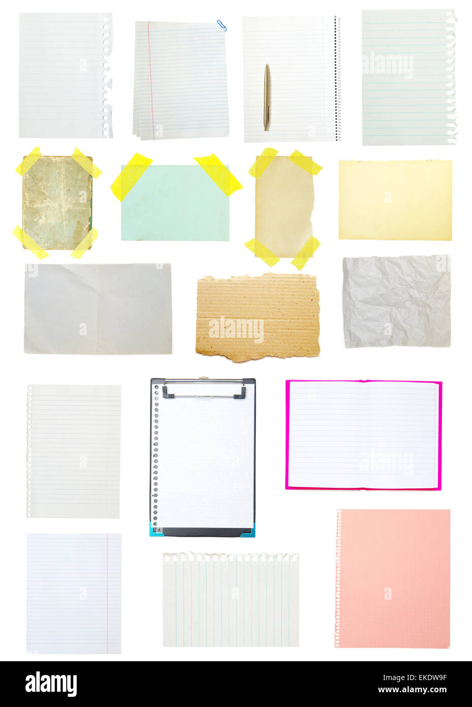 collection of old note paper Stock Photo - Alamy