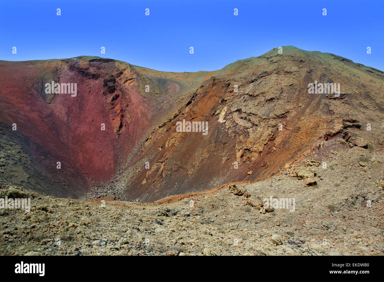 Lanzarote Timanfaya volcano crater in Canaries Stock Photo - Alamy
