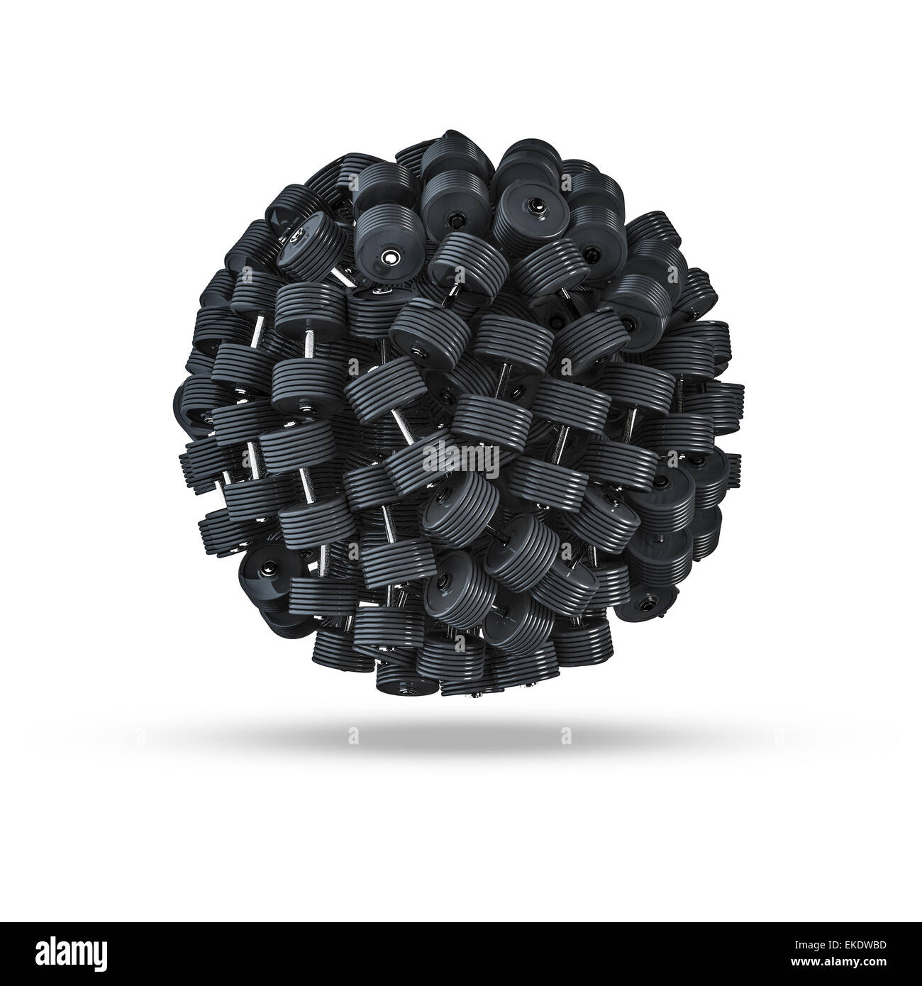 3D render of heavy dumbbells forming sphere Stock Photo - Alamy