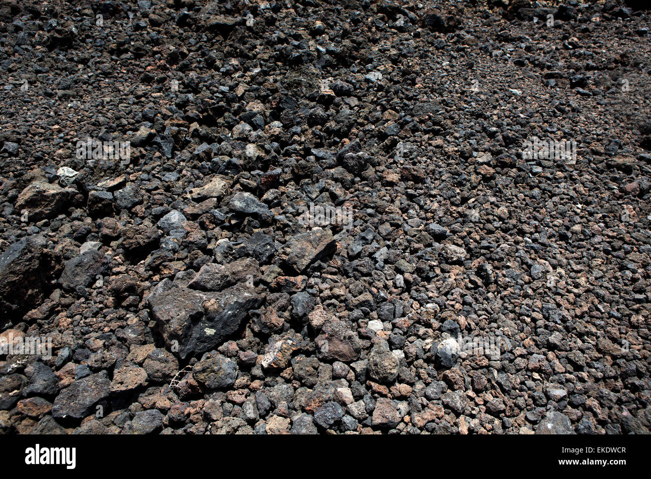 Black volcanic stones soil texture Stock Photo - Alamy