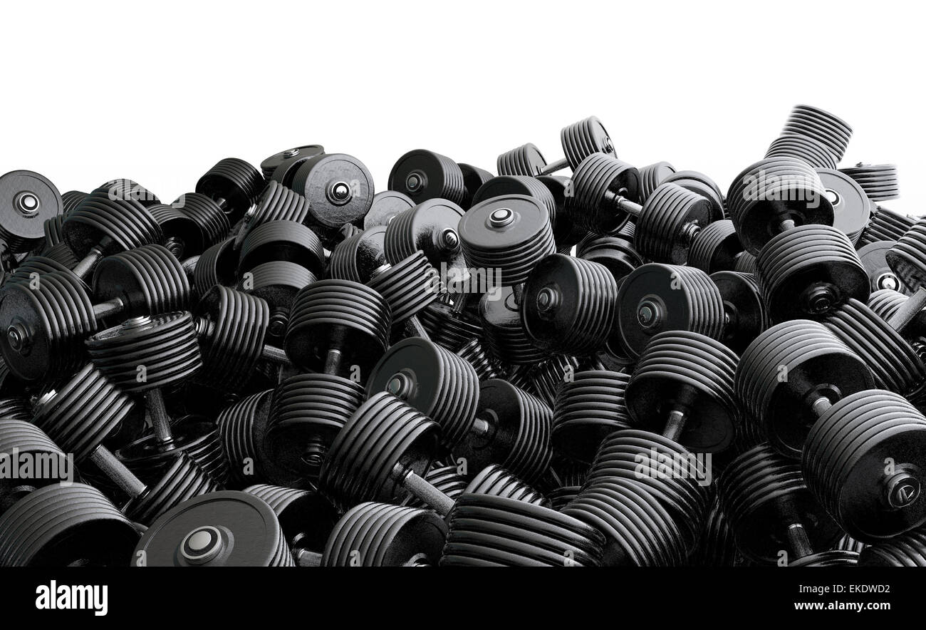 3D render of heavy dumbbells Stock Photo - Alamy