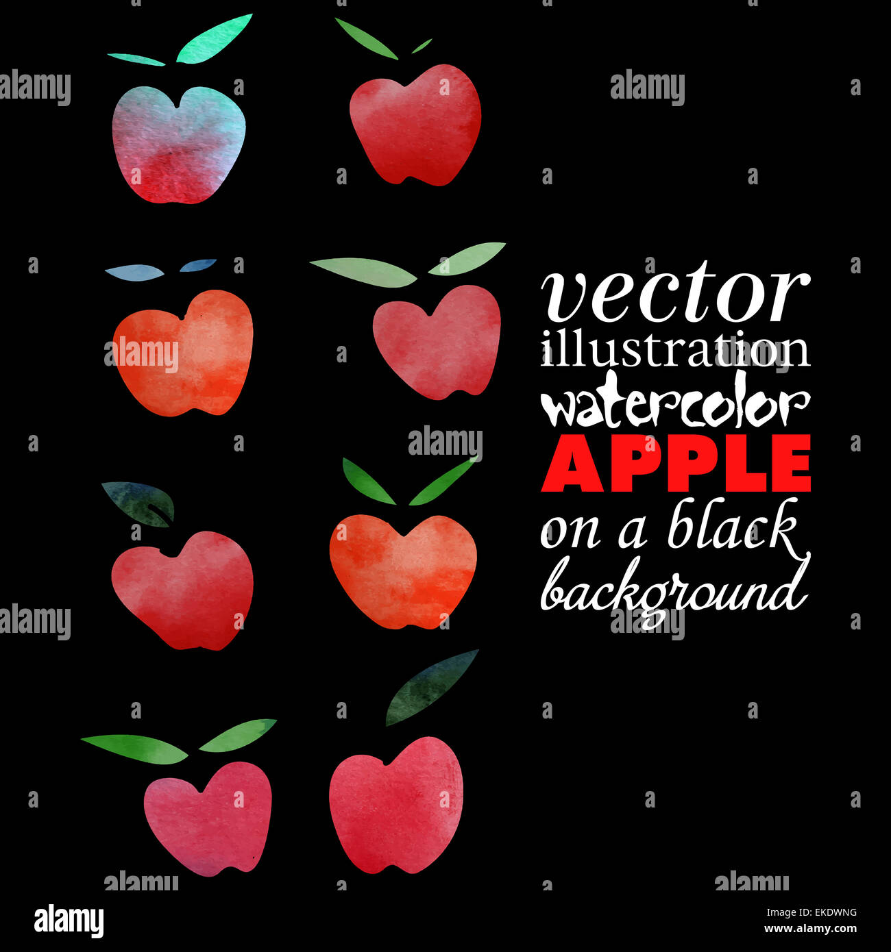 Watercolor apple hi-res stock photography and images - Alamy
