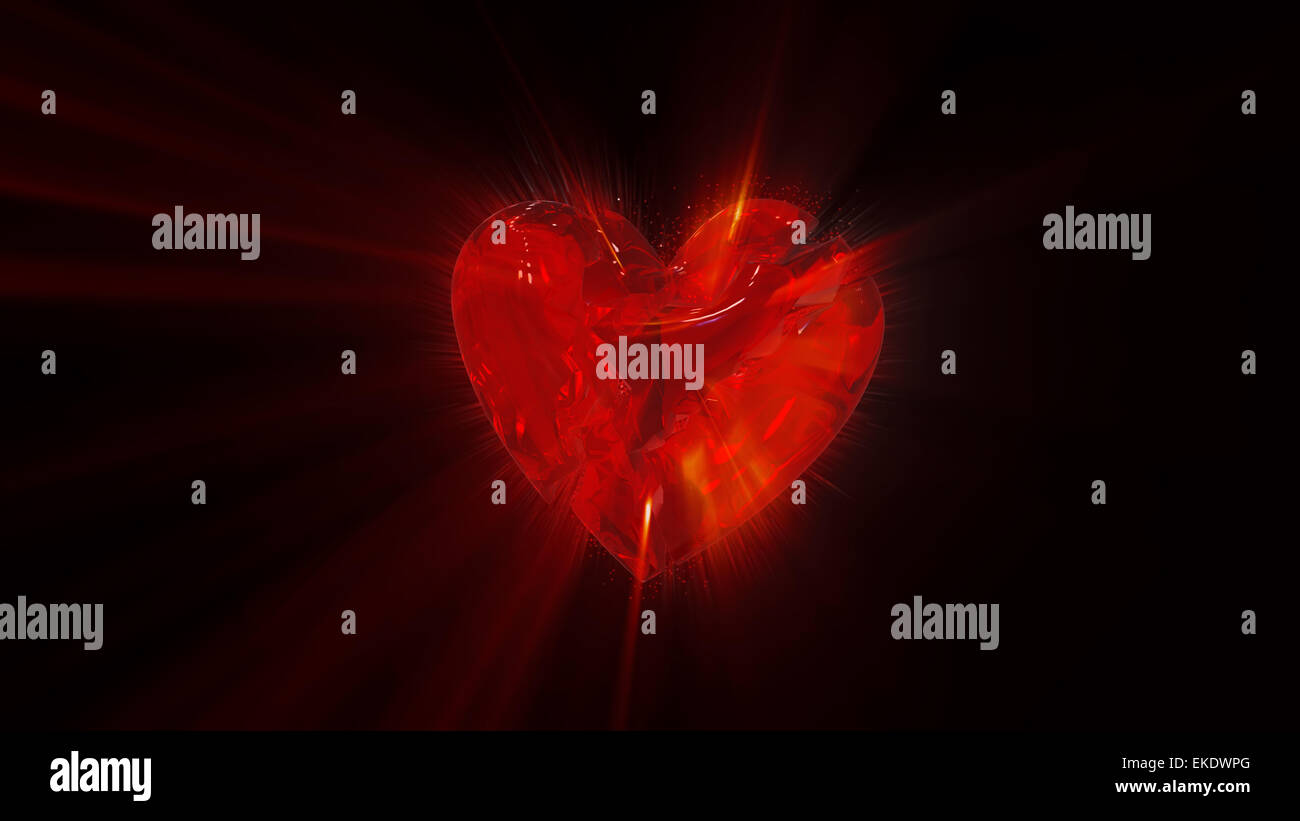 red glowing heart Stock Photo - Alamy