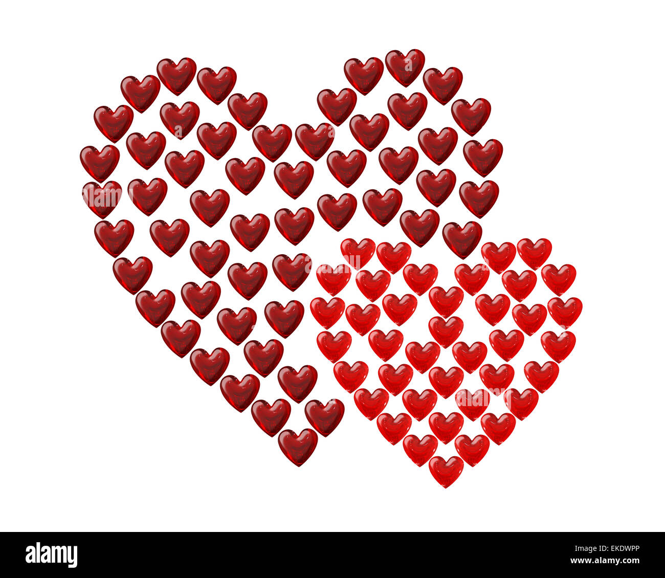 two red hearts in pair Stock Photo - Alamy