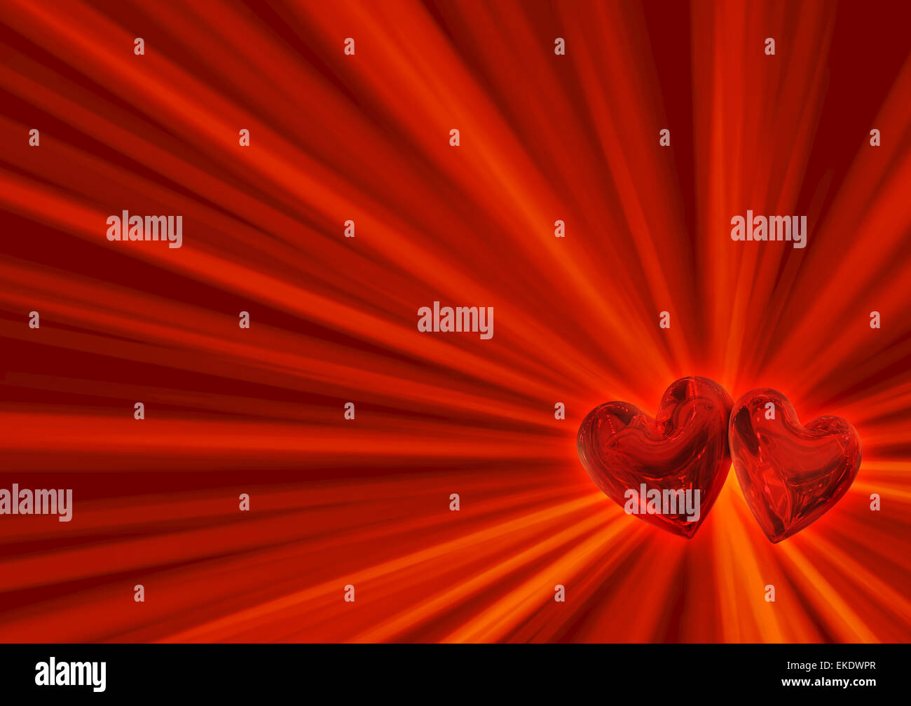 two red hearts in pair Stock Photo - Alamy