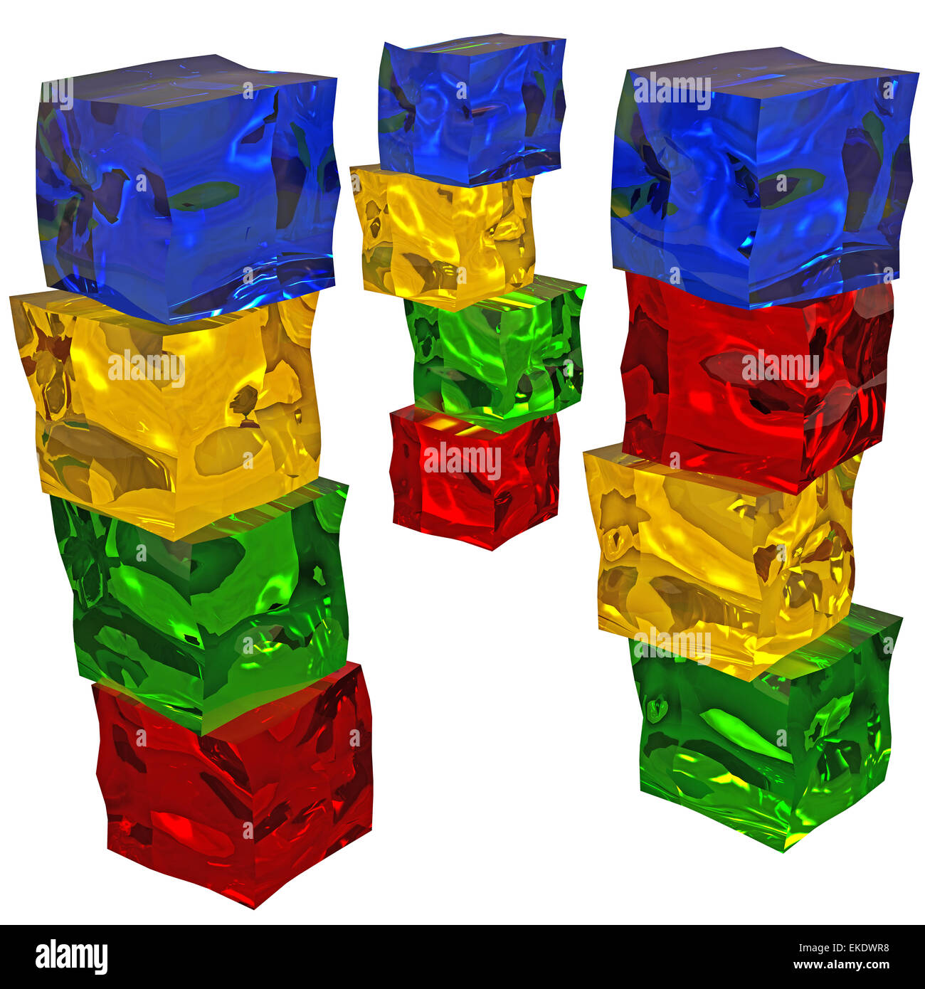 Different colored cube jellies Stock Photo - Alamy