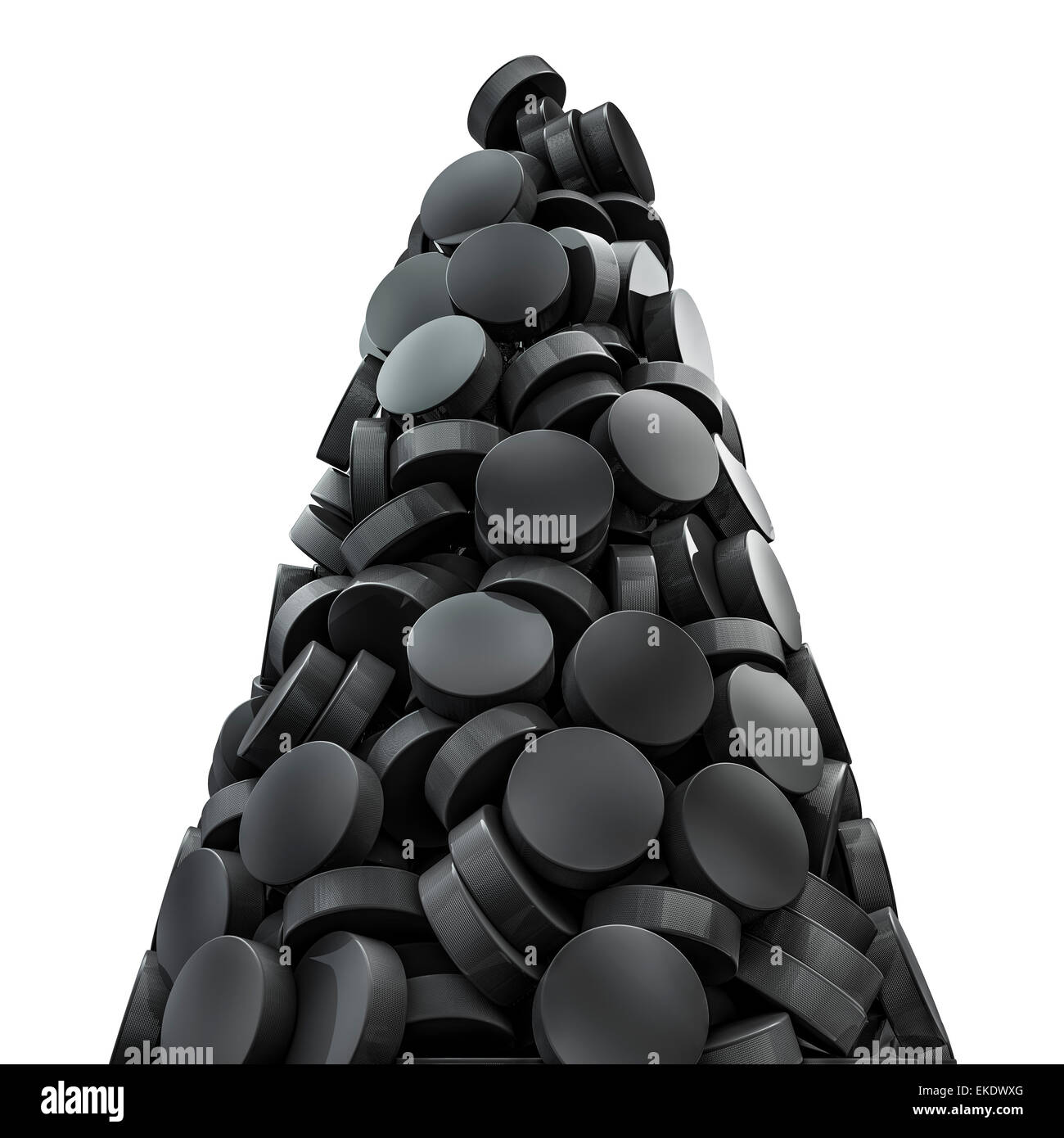 3D render of piled hockey pucks Stock Photo - Alamy