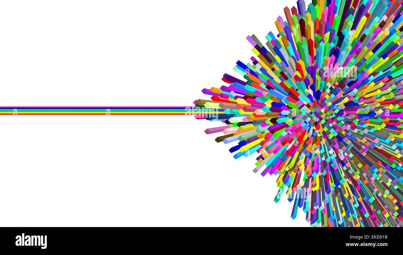 centre colored abstract blocks with rainbow line Stock Photo - Alamy