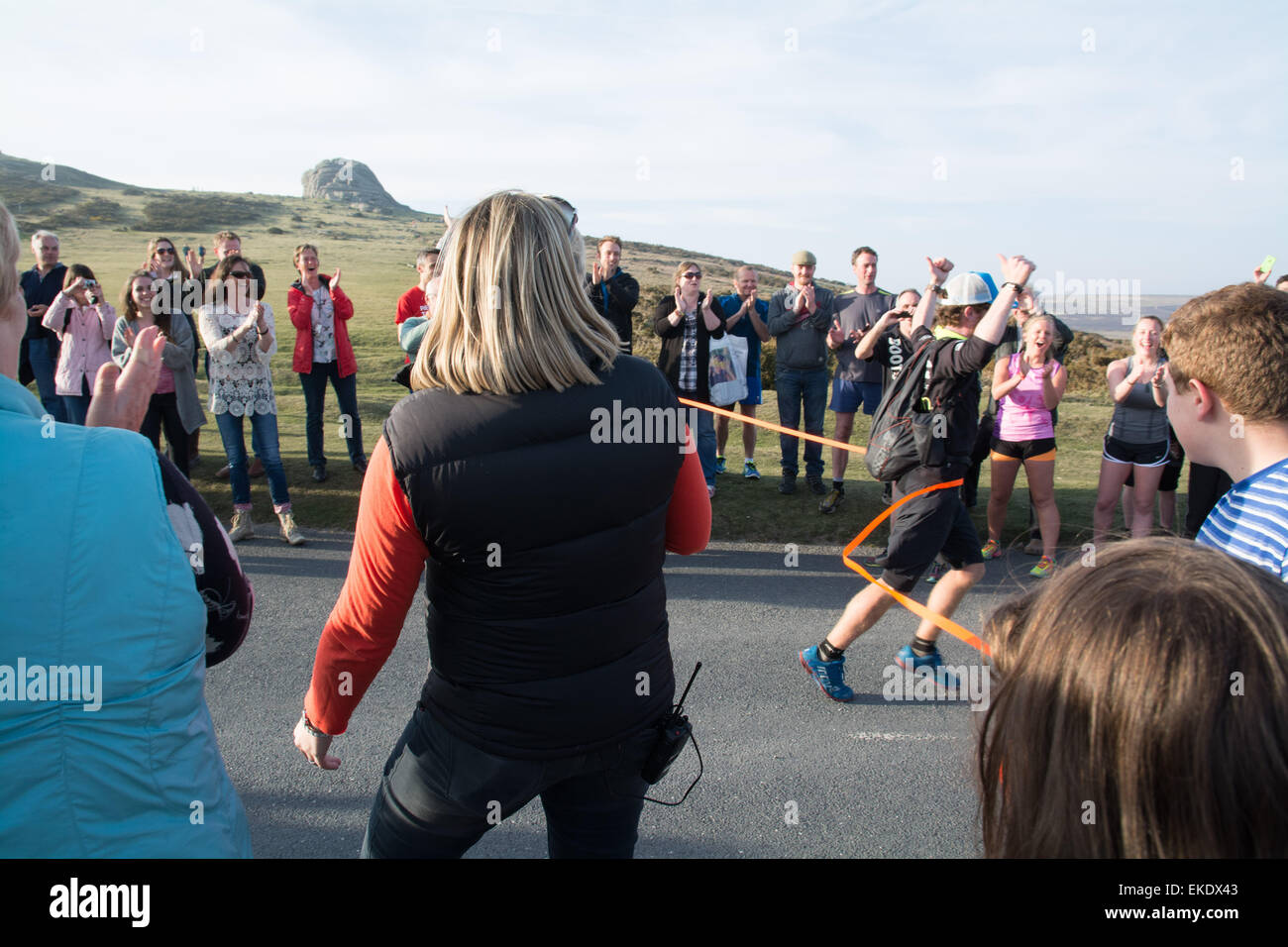 Dartmoor, Devon, UK. 9th April 2015. British Ultramarathon runner Kevin ...