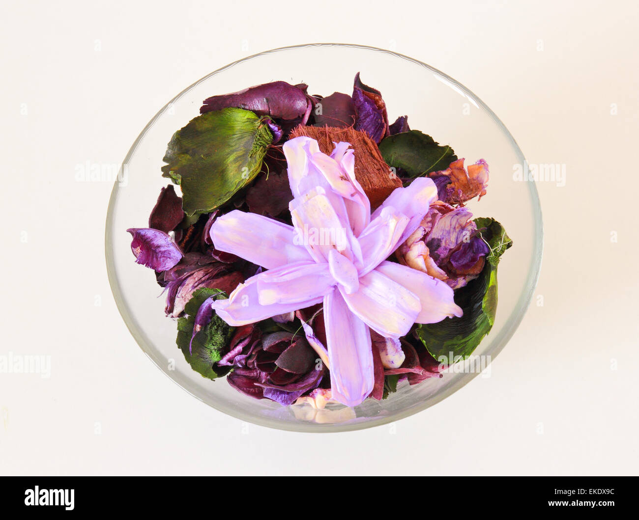 Dried flower in bowl for spa Stock Photo - Alamy