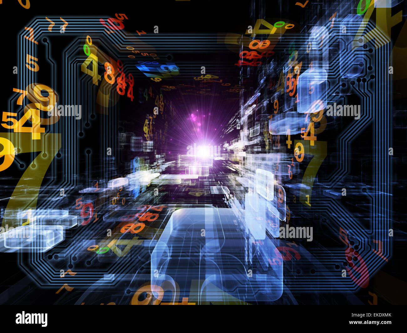 Colorful Virtual Space Stock Photo - Alamy