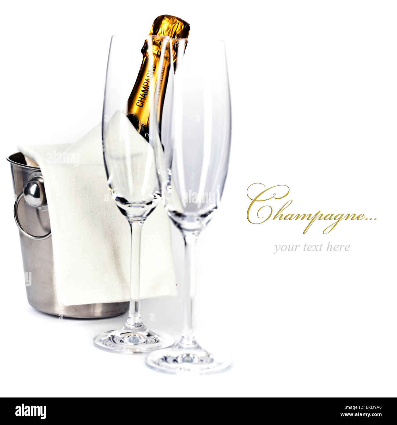 Champagne bottle border Cut Out Stock Images & Pictures - Alamy