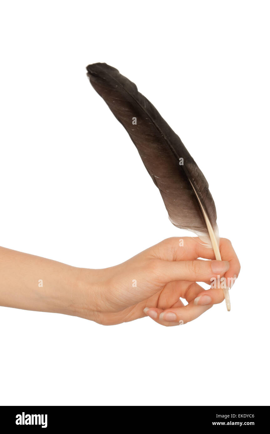 Woman writing feather hi-res stock photography and images - Alamy